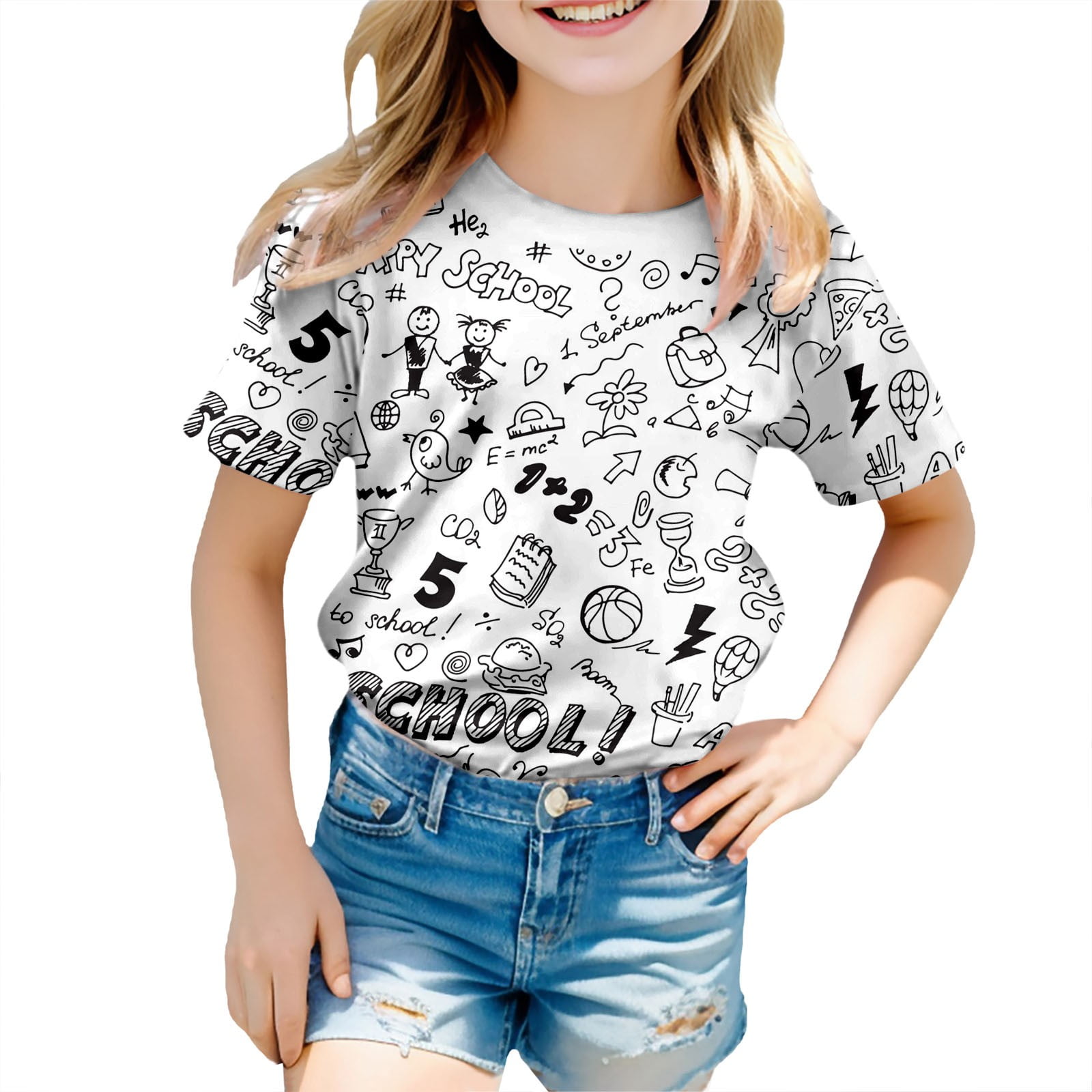 Girls 100th Day of School Shirt Boy Kid DIY Hand Painted Colorable ...