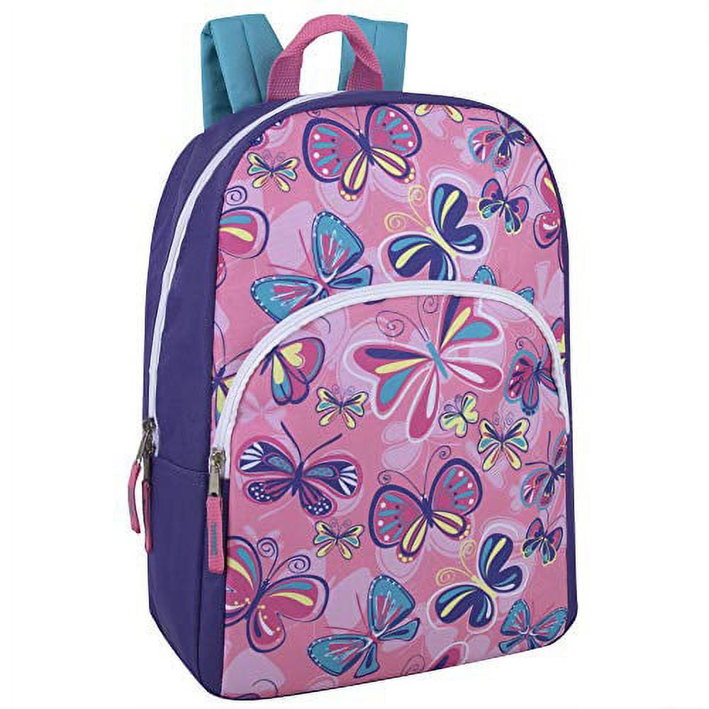 Girls 15"L Playful Printed Backpack with Padded Shoulder Straps and ...
