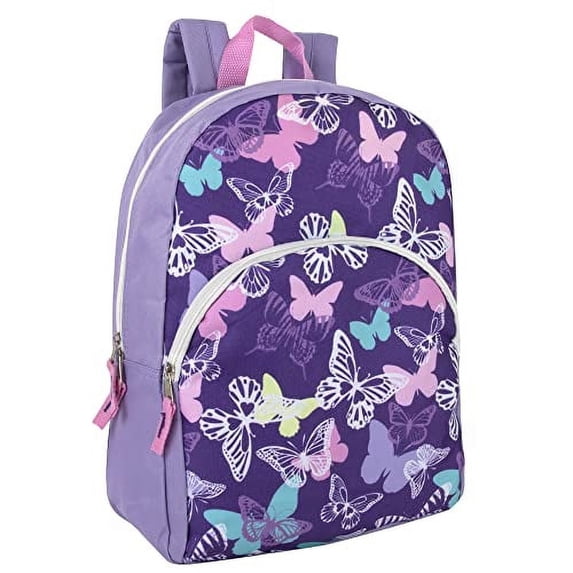 "Girls' 15""L Playful Printed School Bag with Padded Straps & Front Zip ...