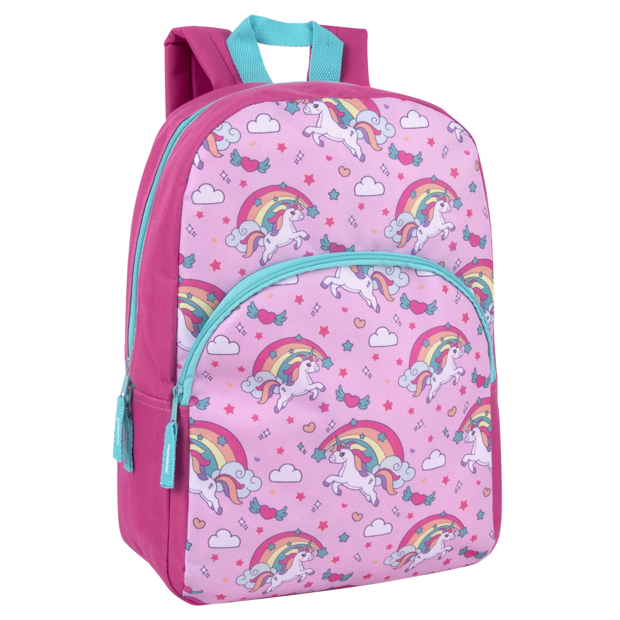 "15""L Rainbow Unicorn Magic Girls Backpack with Padded Straps & Zip ...