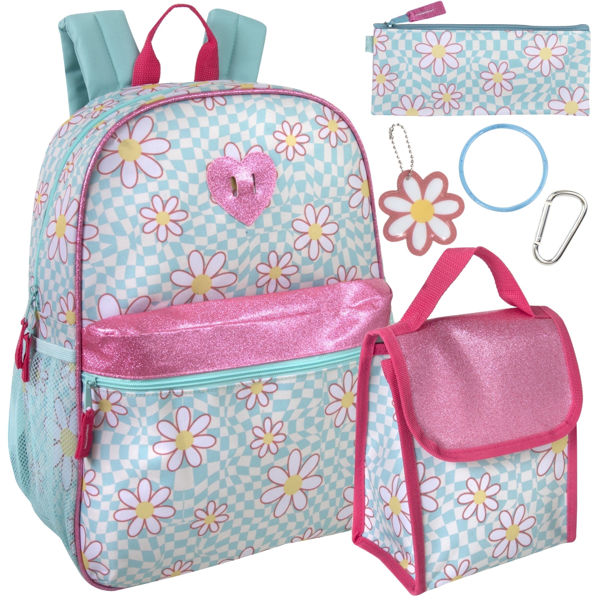 Trailmaker Daisy 6-In-1 Backpack Set with Mesh Book Bags - Walmart.com
