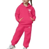 Girls 2-Piece Sweatshirts Sweatpants Set Casual Hooded Tops Pants ...