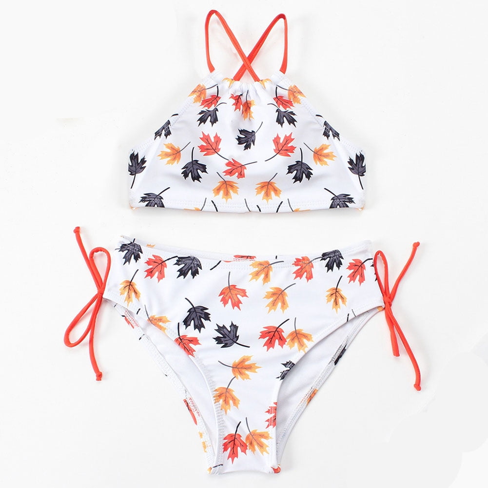 Girls 2-Piece Swimsuit Halter Tankini Set Beach Sport Bathing Suit ...