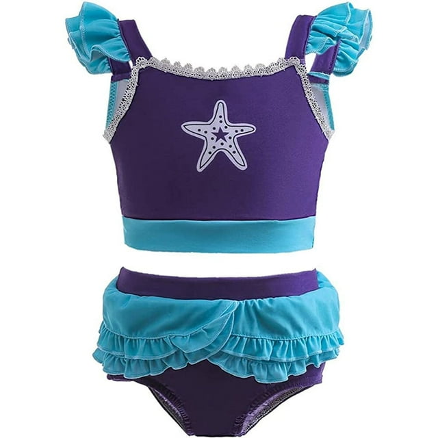 Girls 2 Piece Swimsuit Princess Bikini Swimwear Beach Bathing Suits ...
