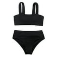 Girls 2 Piece Swimsuit Sport High Waist Teen Kids Bikini Set Solid ...
