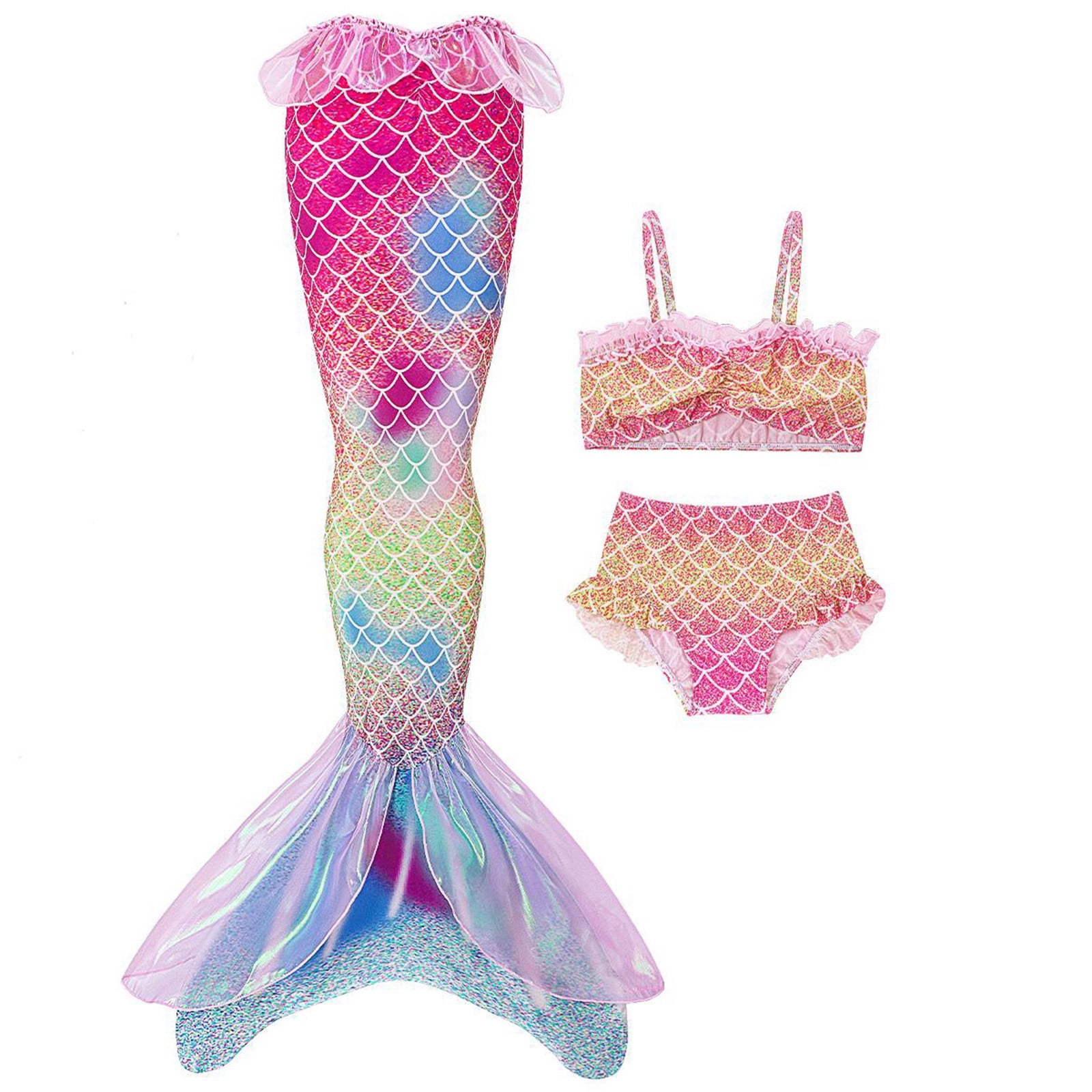 Girls 2 Piece Tankini Swimsuit Mermaid Girls Swimwear Bathing Suit ...