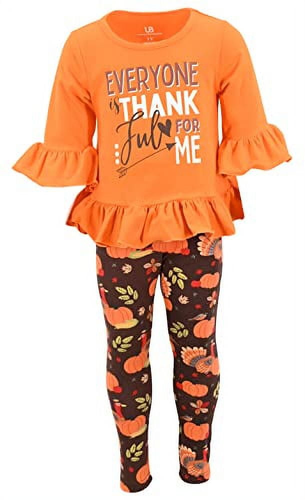 Girls 2 Piece Thankful For Me Thanksgiving Clothes Set Outfit (4Y ...