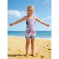 Girls' 2-Piece Tropical Print Swimsuit Set - Purple & Pink - Walmart.com