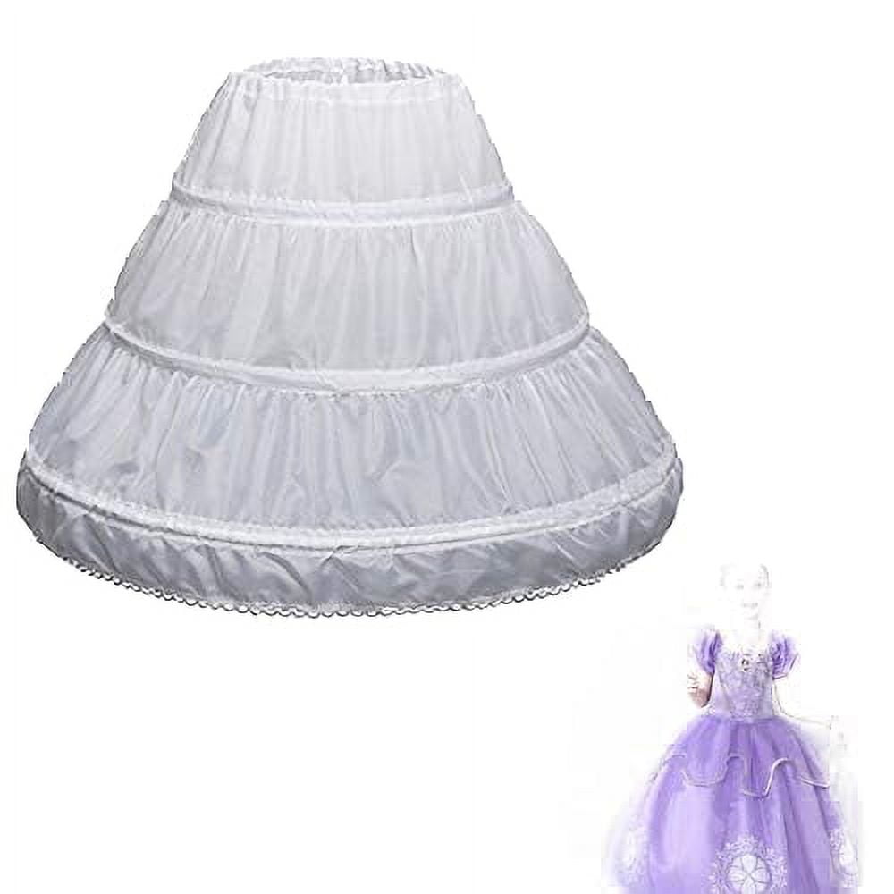 Girls 3 Hoops Crinoline Petticoat Full Slips Flower Girl Petticoat ...