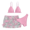 Girls 3 Piece Bikini Set with Mesh Cover Up Rash Guard Teen Youth ...
