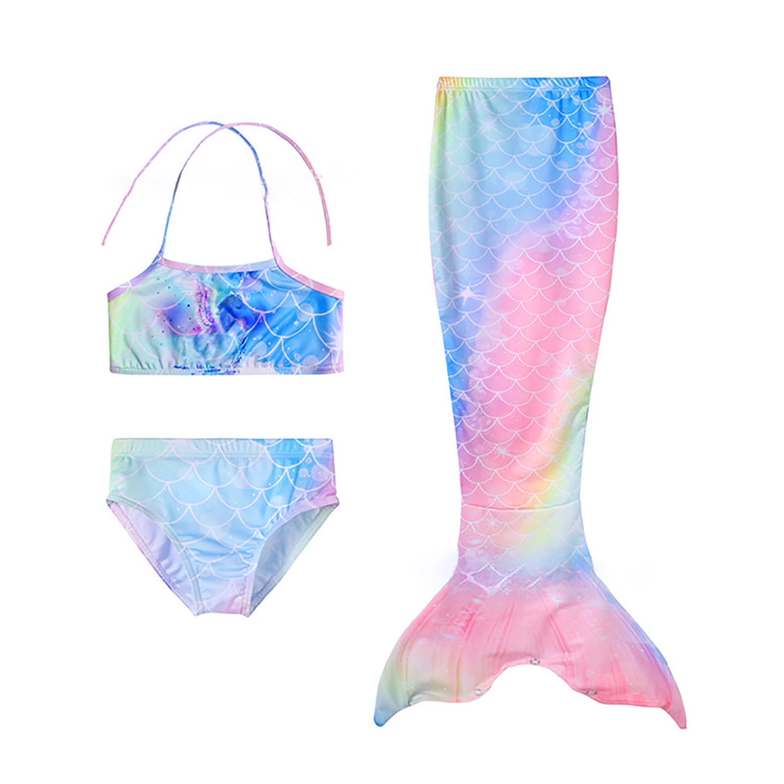 Girls 3 Piece Bikini Swimwear Set for Toddlers Kids 2-8 Years, Cute ...