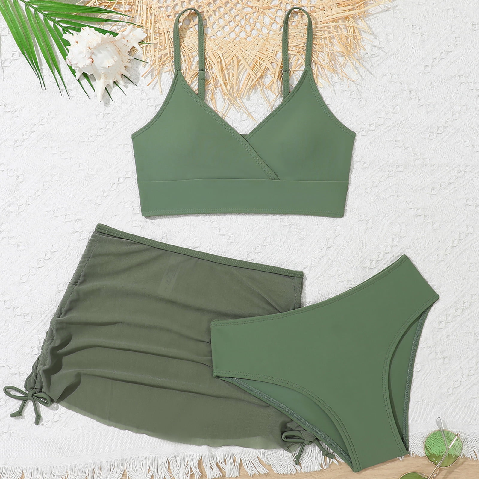 Girls' 3 Piece Set Girls Swim Suits with Cover Ups Skirt Cute Bathing ...