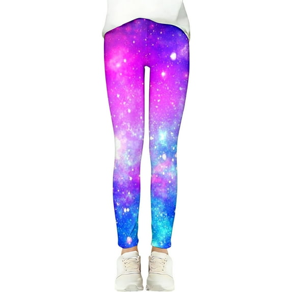 Girls 3D Starlit Sky Prints Leggings Casual Yoga Pants Tights Trousers ...