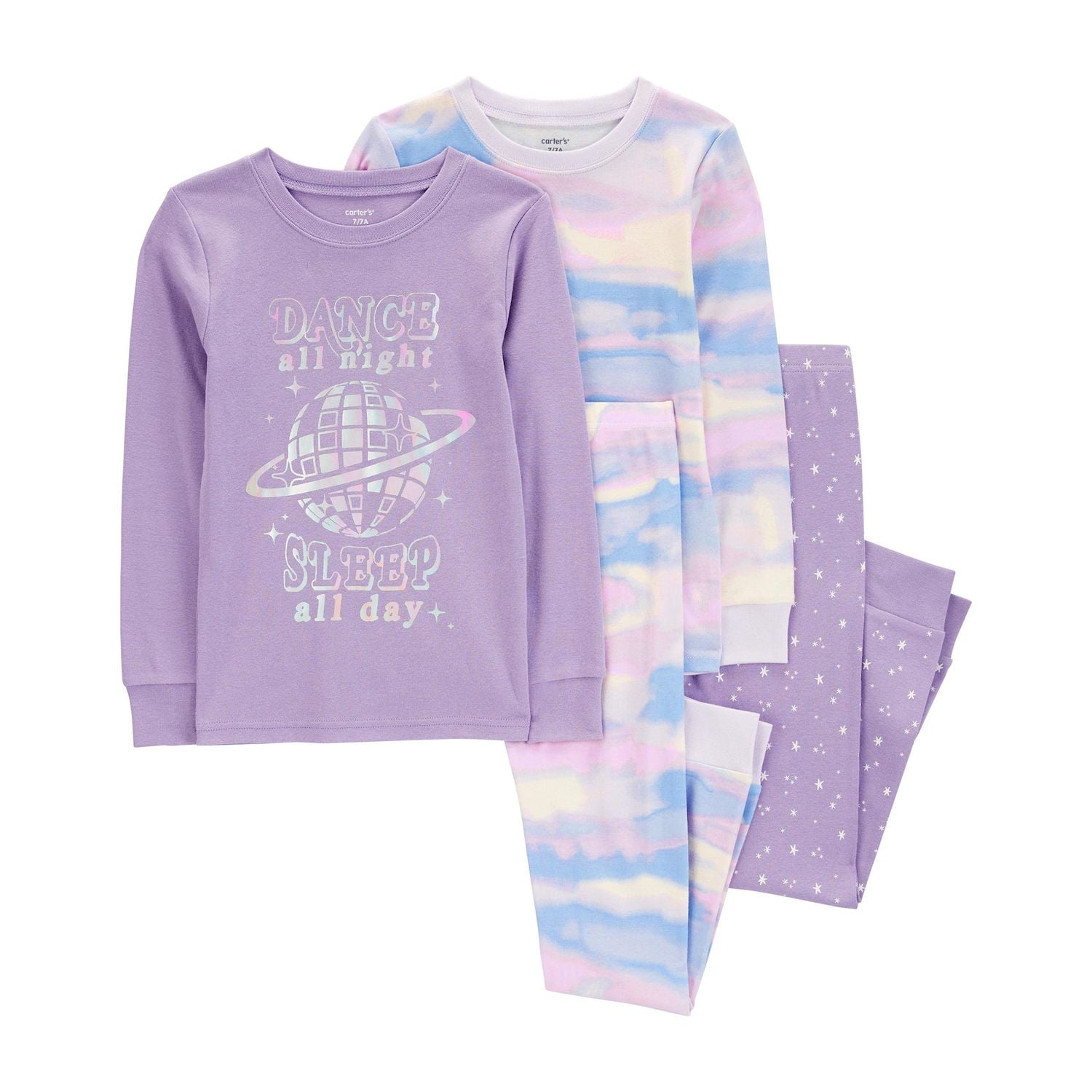 Girls 4 14 Carter S 4 Piece Snug Fit Cotton Pajama Set Color Shiny