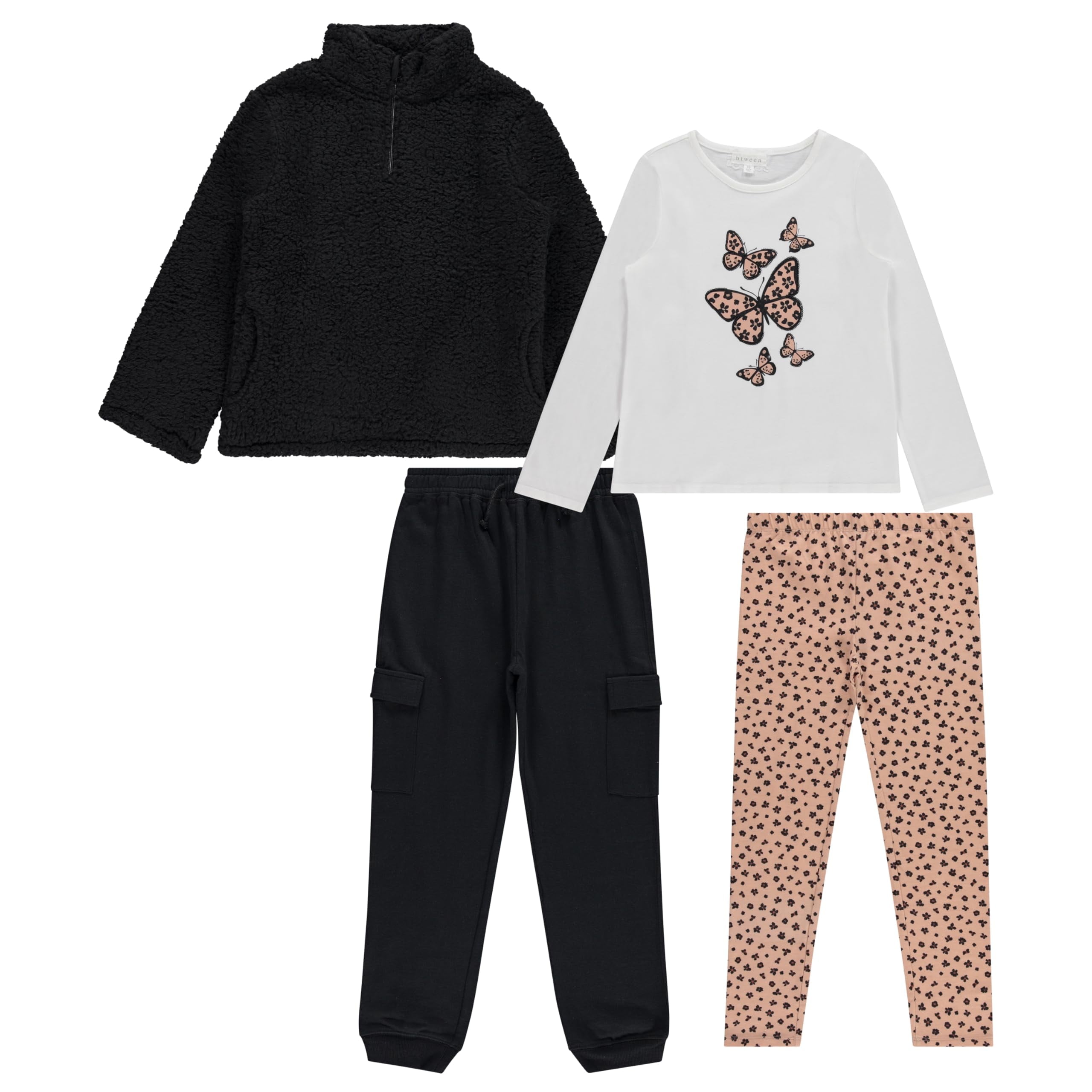 BTween Girls' 4-Pack Fashion Wardrobe Essentials ,Trendy & Versatile ...