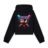 Girls 67 Hoodies Sweatshirt Crew Neck Drop Shoulder Long Sleeve Cute ...