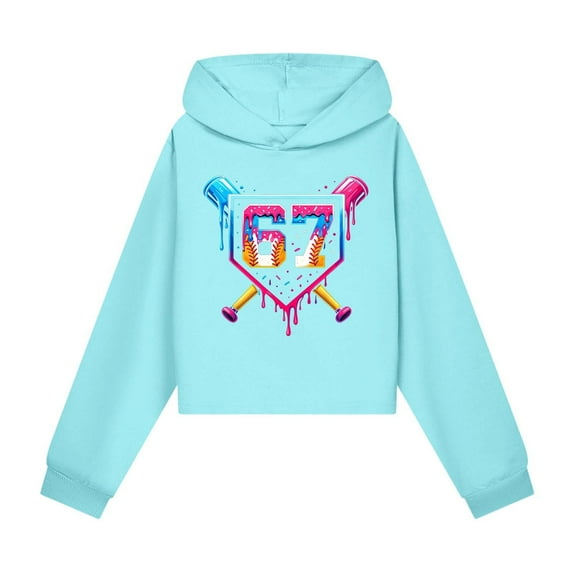 Girls 67 Hoodies Sweatshirt Crew Neck Drop Shoulder Long Sleeve Cute ...