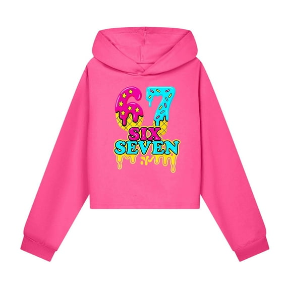Girls 67 Hoodies Sweatshirt Cute Graphic Sweatshirts Kids Hoodie Long ...