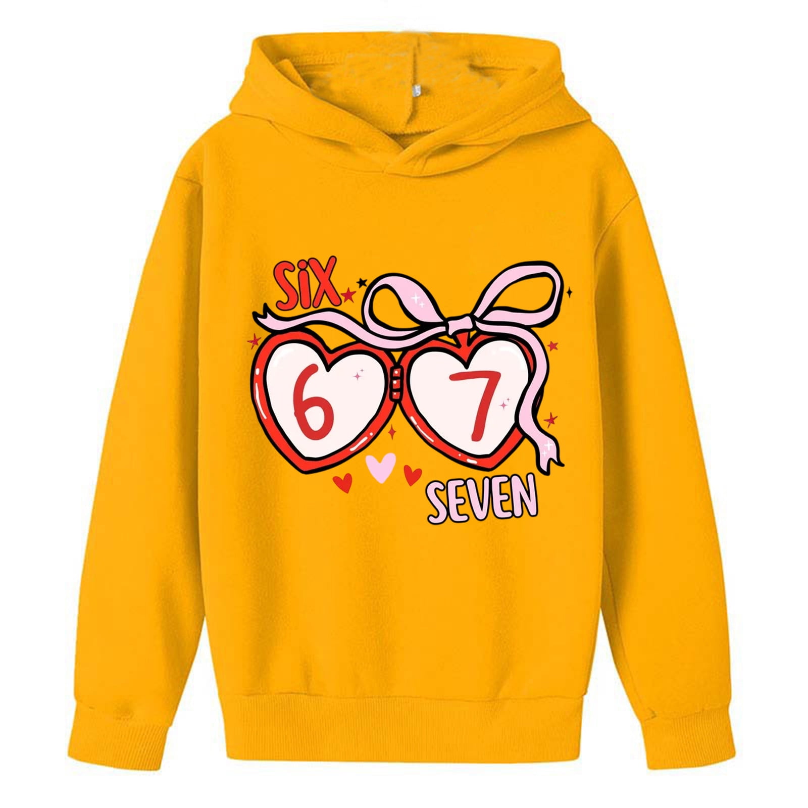 Girls 67 Hoodies Sweatshirt Cute Long Sleeve Crewneck Pullover Top ...