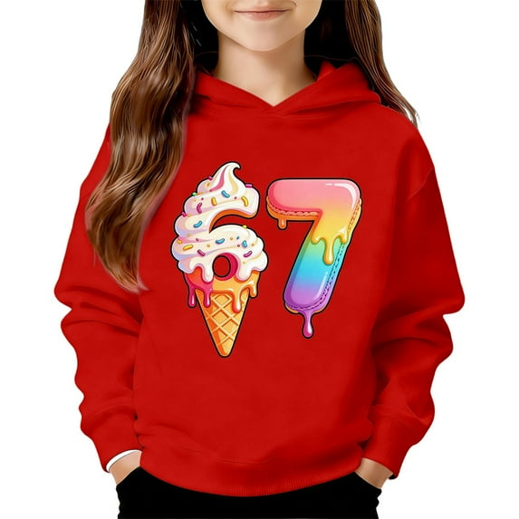Girls 67 Meme Hoodie Fashion Ultra Comfort 6 7 Meme Pullover Valentine ...