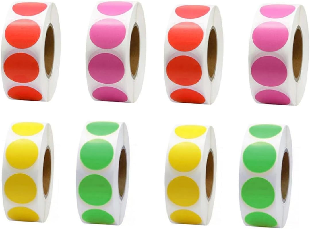 Girls 8 Rolls Multipurpose Coding Labels Stickers Round Color Label ...