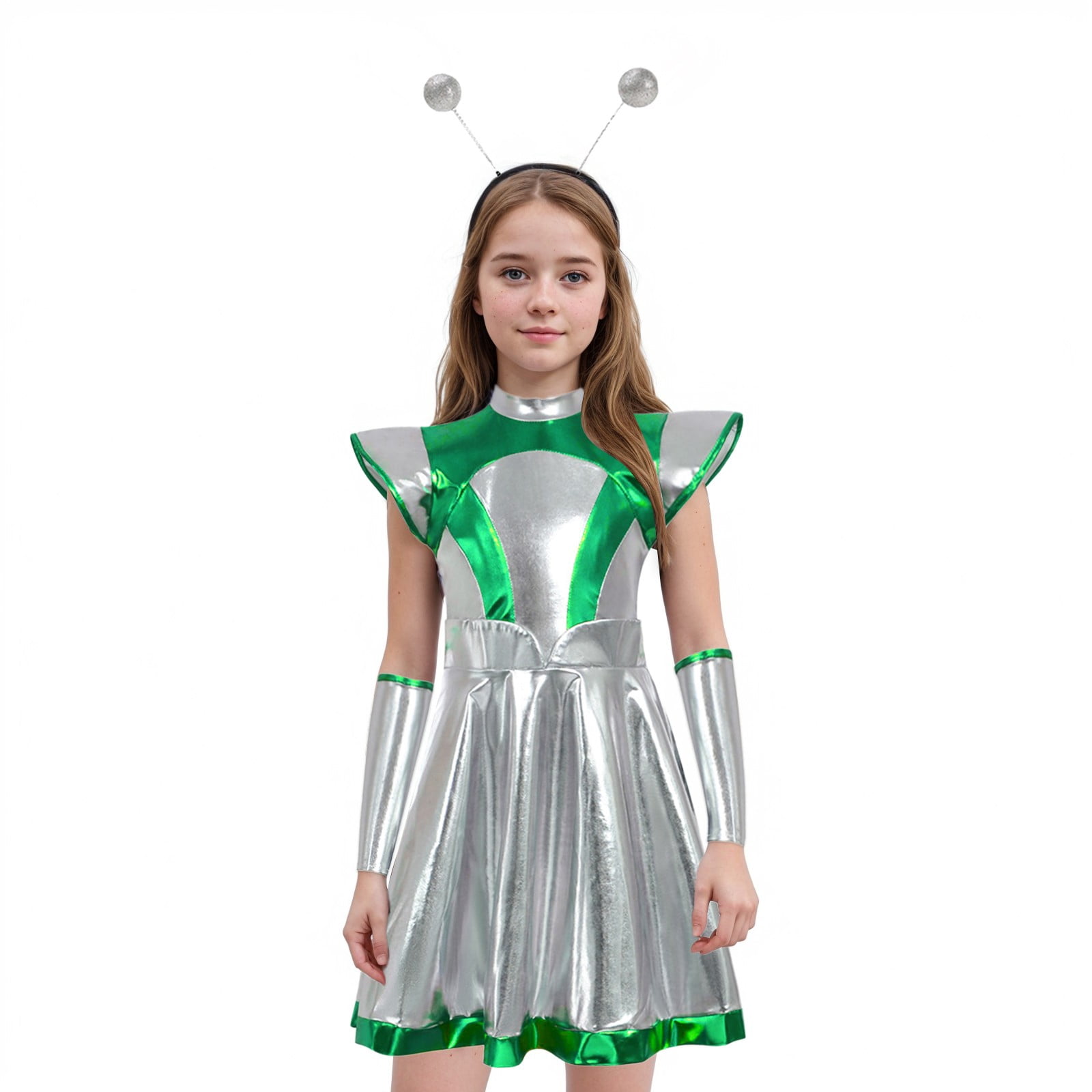 Girls AI Alien Astronaut Robot Role Play Outfit Halloween Party ...