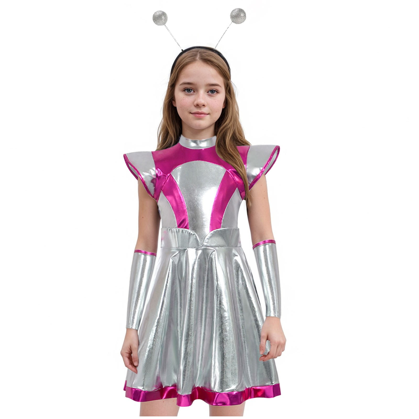 Girls AI Alien Astronaut Robot Role Play Outfit Halloween Party ...