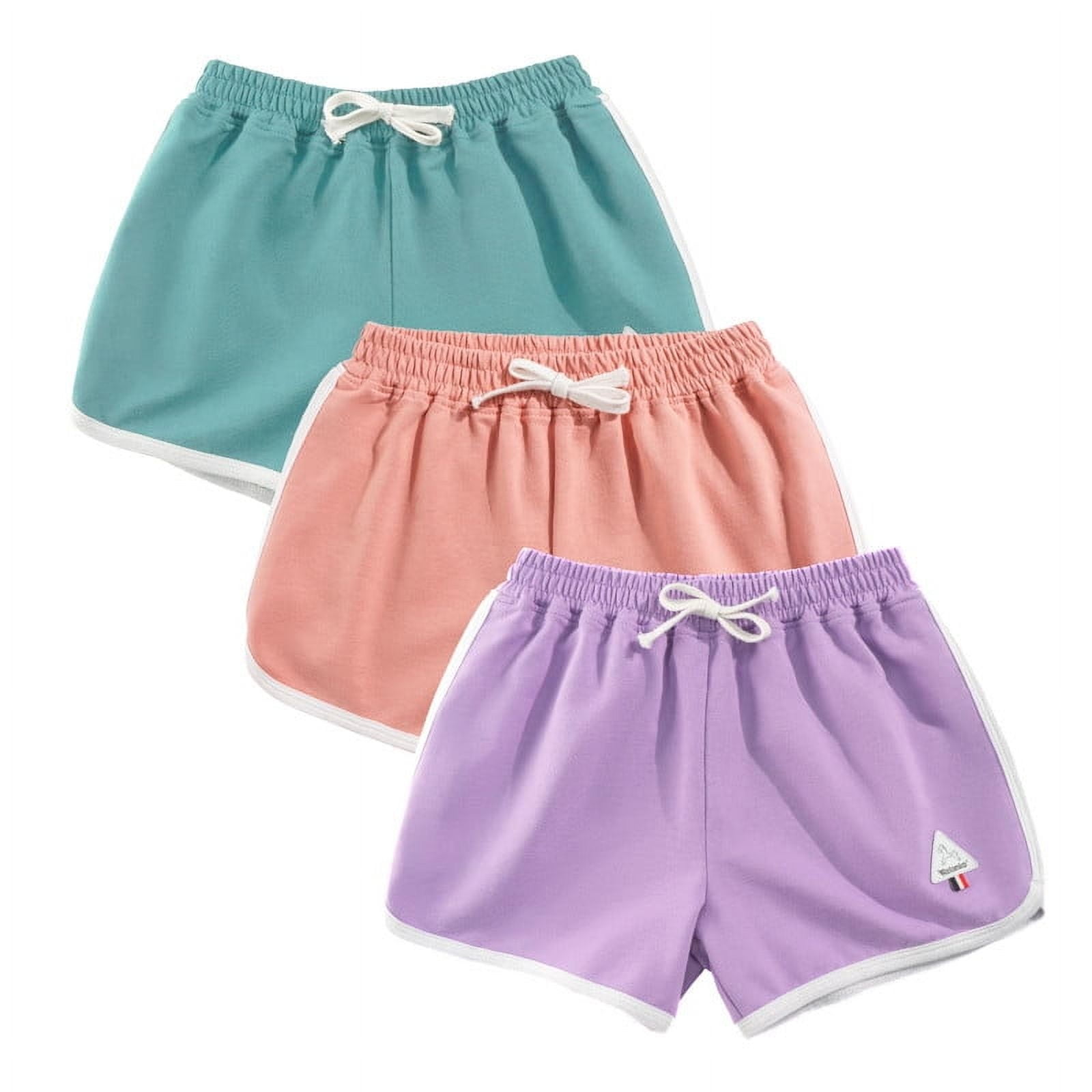 Girls' Active Cotton Colourful Shorts for Girls 3 Packs Kids Bike ...