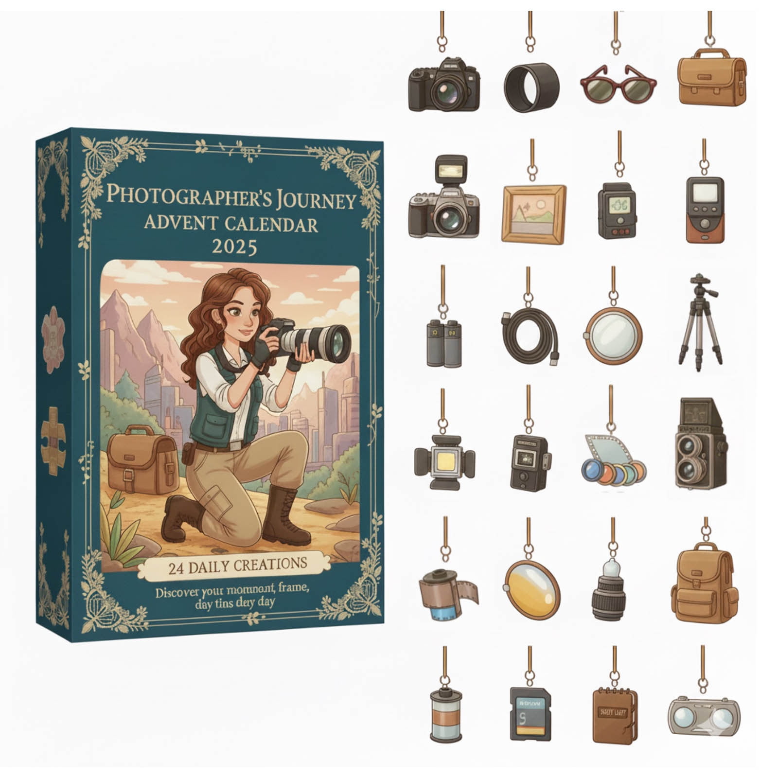 Girls Advent Calendar with Different Profession, Pretty Cute Christmas ...