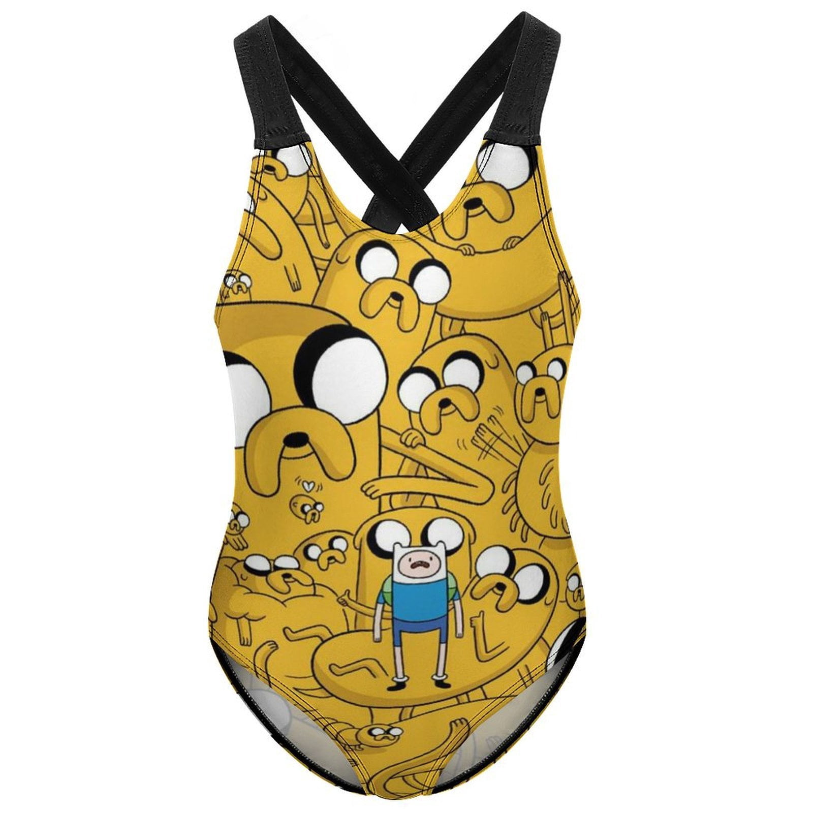 Girls Adventure Cartoon Time One Piece Swimsuits Bathing Suits Cross ...