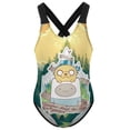 Girls Adventure Cartoon Time One Piece Swimsuits Bathing Suits Cross ...