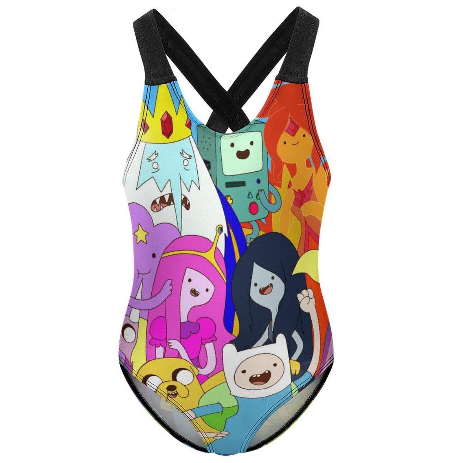 Girls Adventure Cartoon Time One Piece Swimsuits Bathing Suits Cross ...
