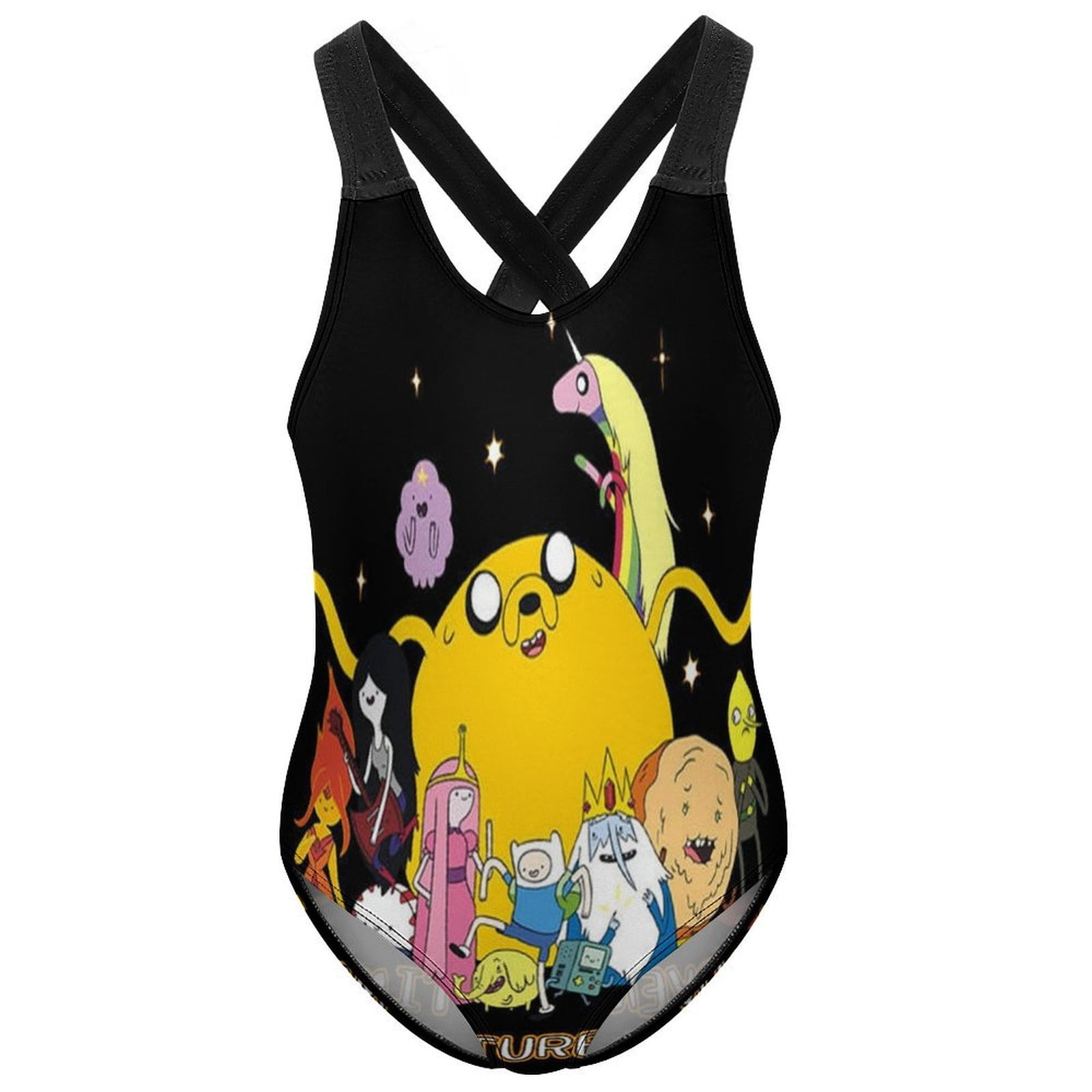 Girls Adventure Cartoon Time One Piece Swimsuits Bathing Suits Cross ...