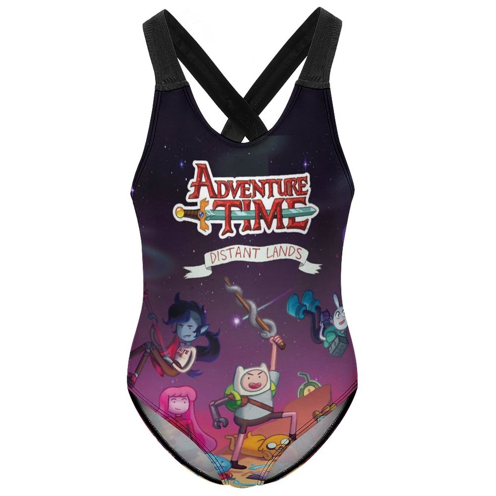 Girls Adventure Cartoon Time One Piece Swimsuits Bathing Suits Cross ...