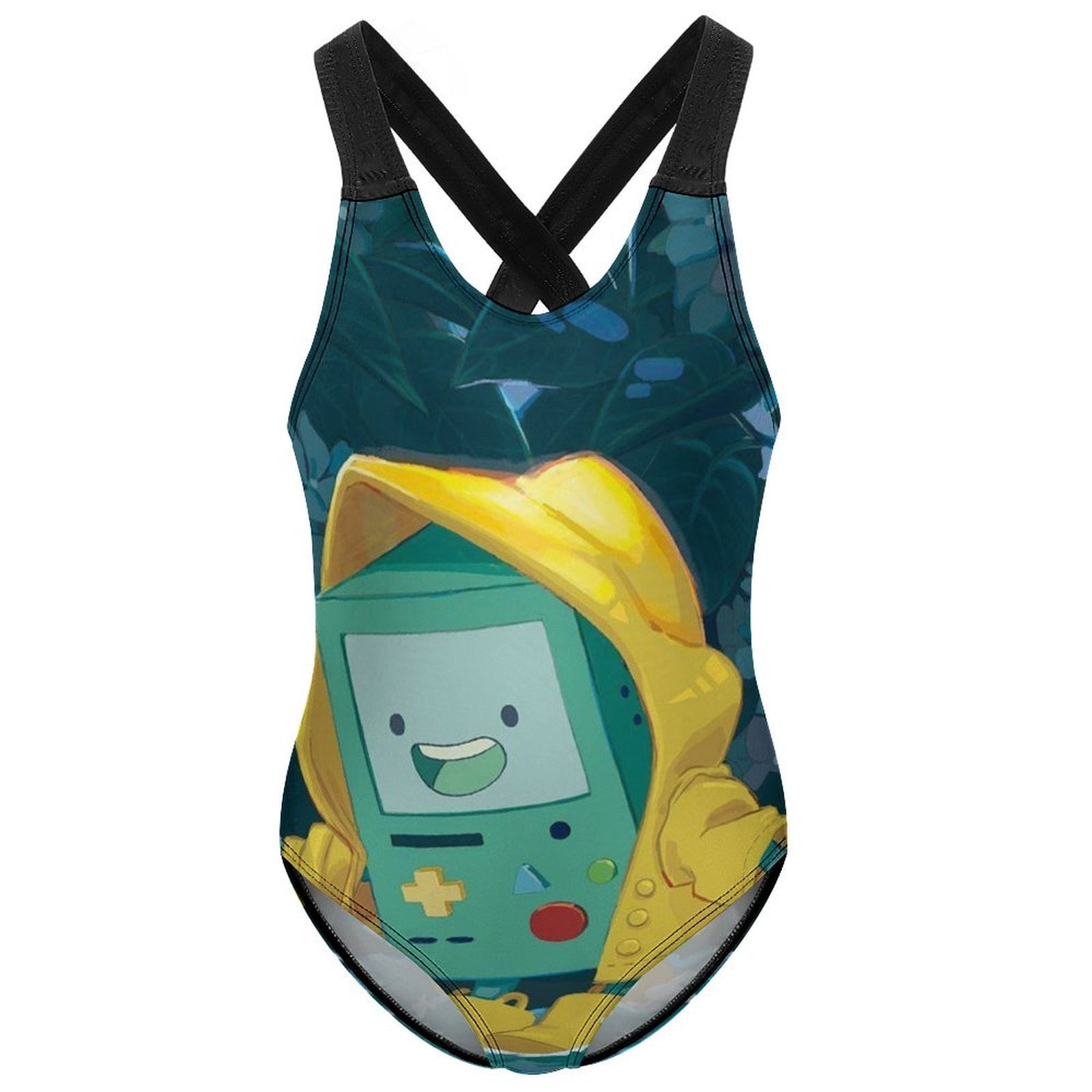 Girls Adventure Cartoon Time One Piece Swimsuits Bathing Suits Cross ...
