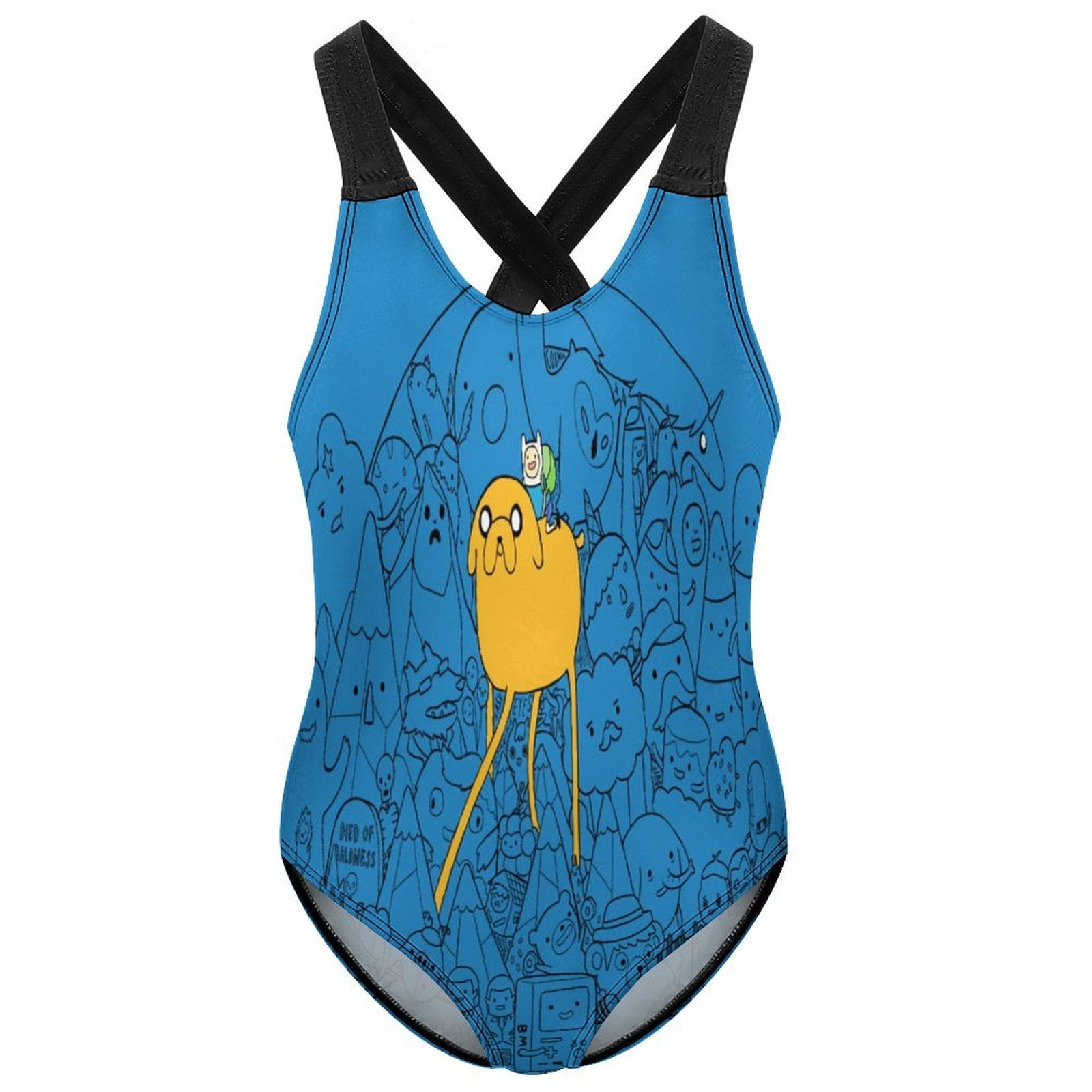 Girls Adventure Cartoon Time One Piece Swimsuits Bathing Suits Cross ...