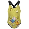 Girls Adventure Cartoon Time One Piece Swimsuits Bathing Suits Cross ...