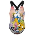 Girls Adventure Cartoon Time One Piece Swimsuits Bathing Suits Cross ...