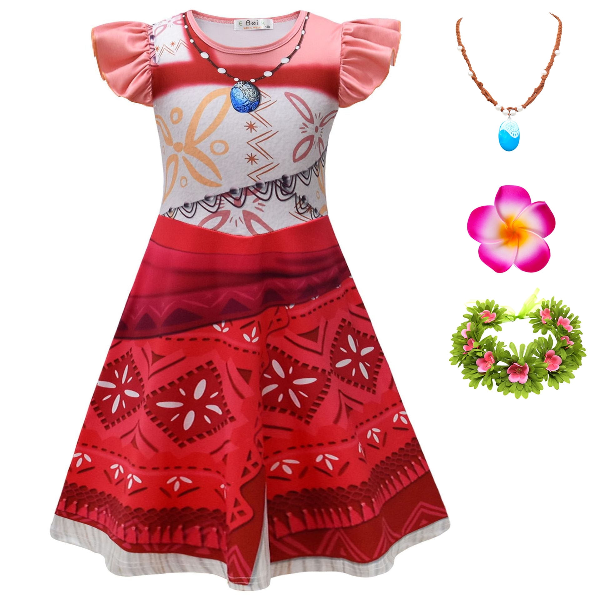 Girls Adventure Costumes Moana Princess Birthday Party Dress - Walmart.com