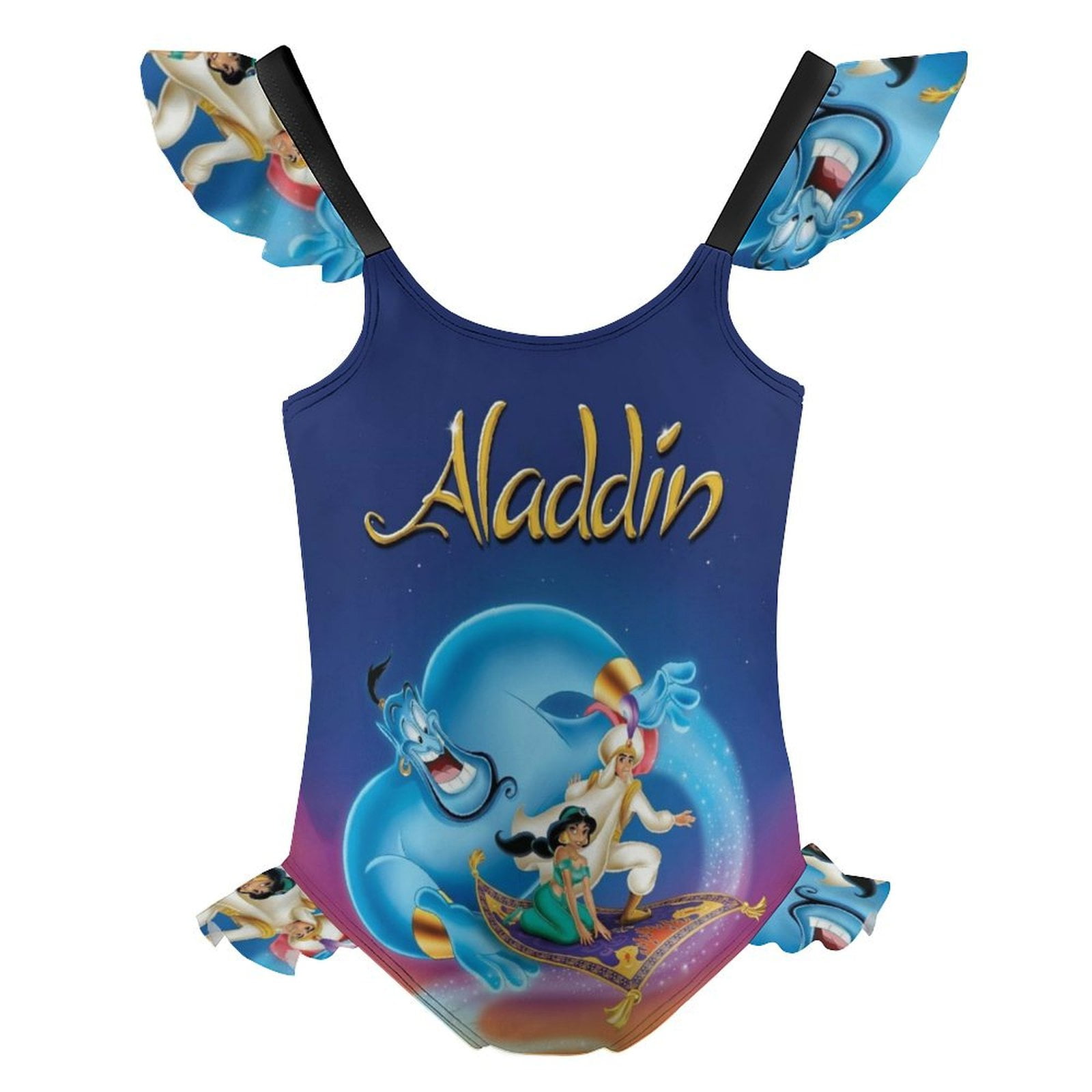 Girls Alad-di Gen-ie One Piece Swimsuit Kids Cute Ruffle Bathing Suit ...