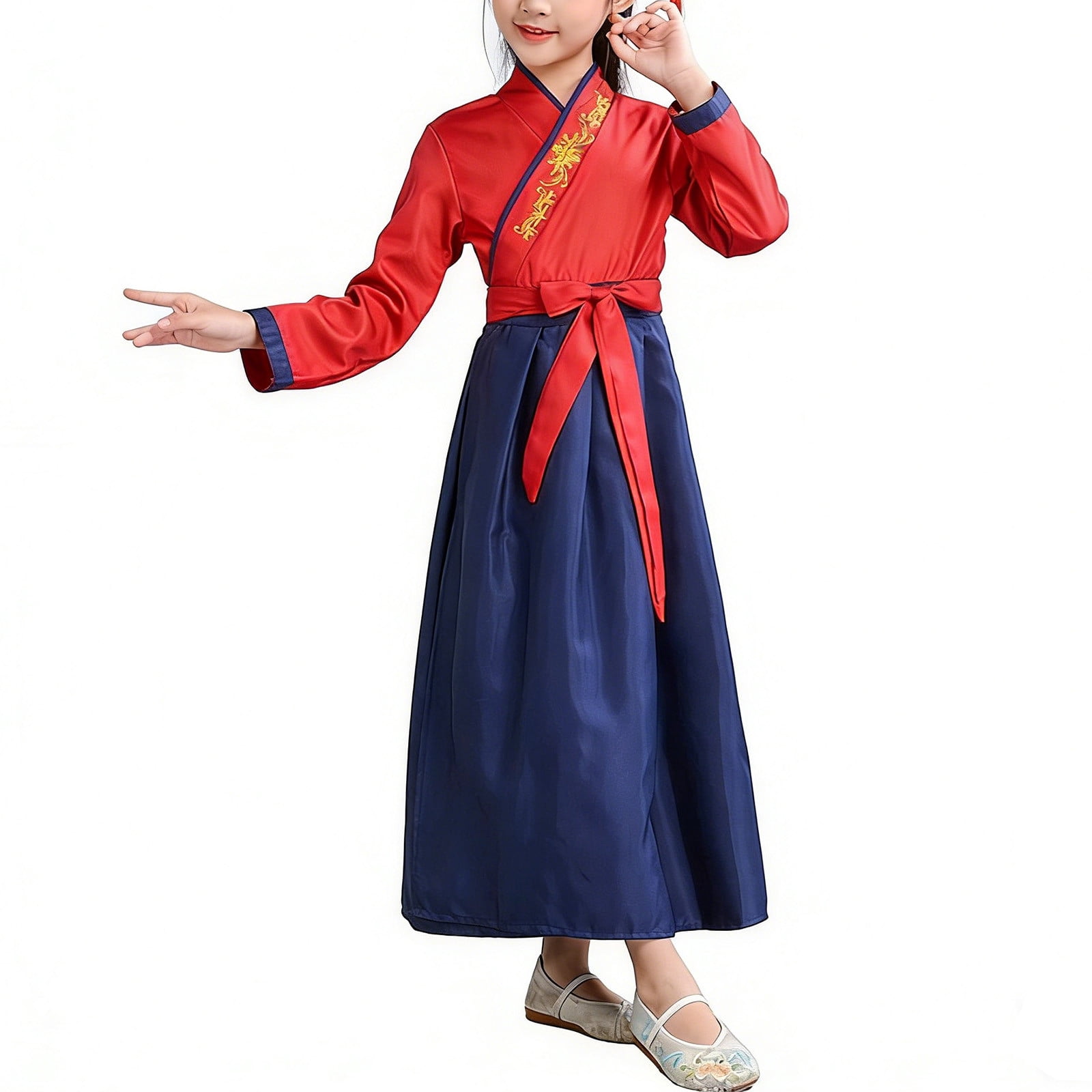 Girls Ancient Hanfu Dress Set Chiffon Elegant Chinese New Year ...