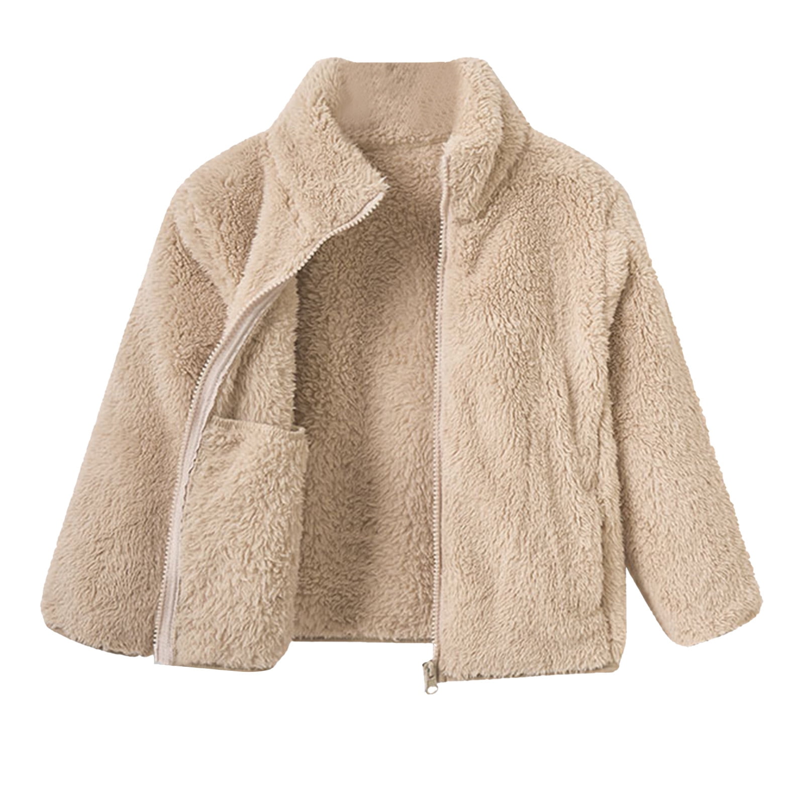 Girls And Toddlers' Fleece Full Zip Jacket,Khaki,16 Over - - Walmart.com