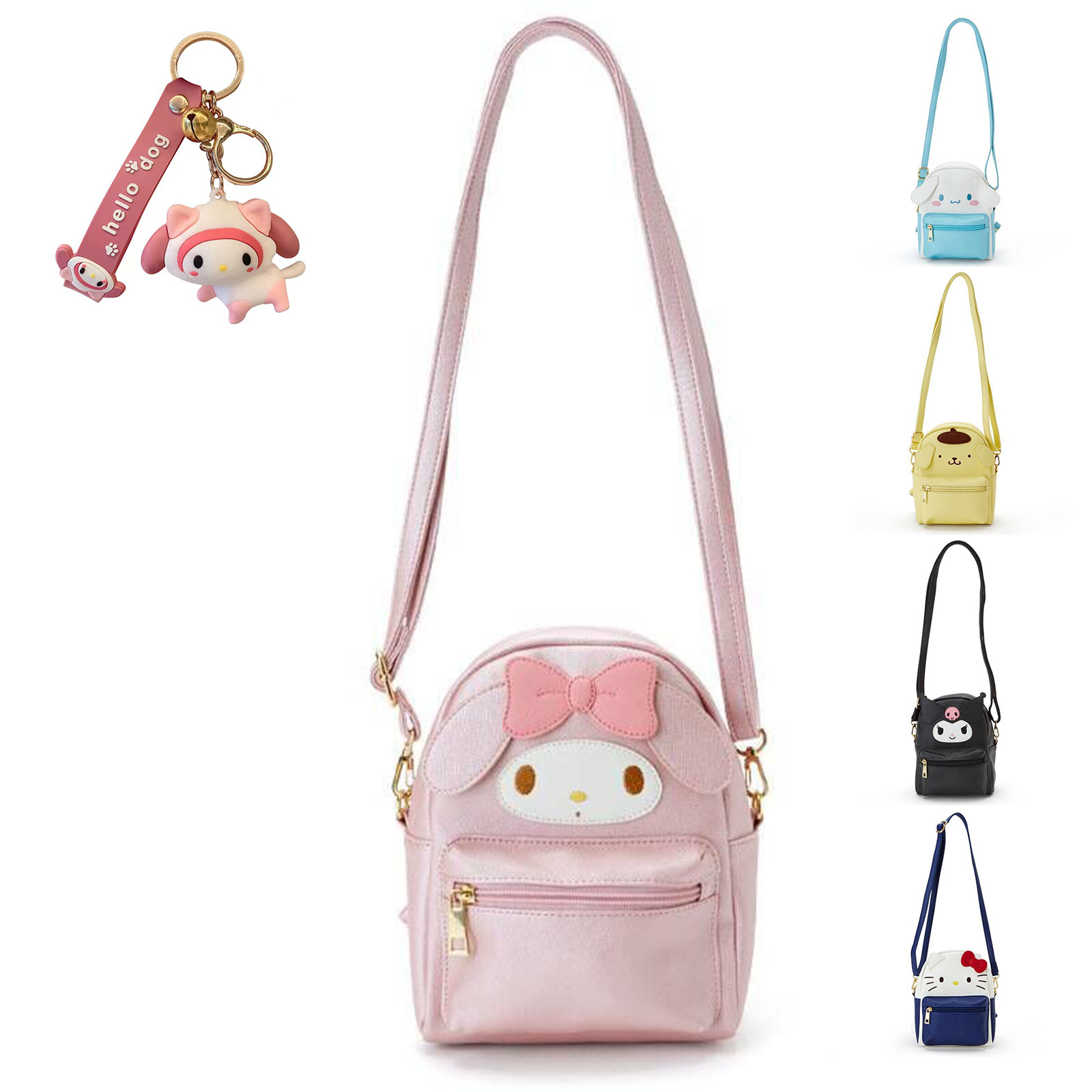 Claire's Girls’ Metallic Love Script Mini Backpack Keychain, Pink ...