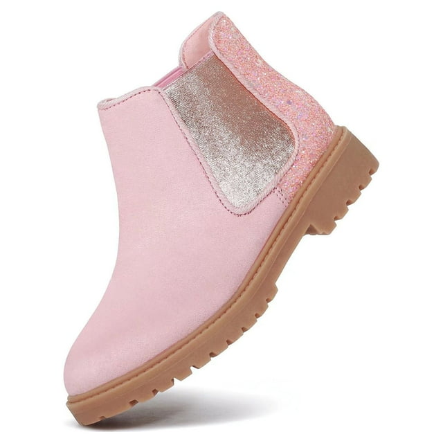 Girls Ankle Boots Kids Glitter Boots Teen Girls Chelsea Boots Elastic ...