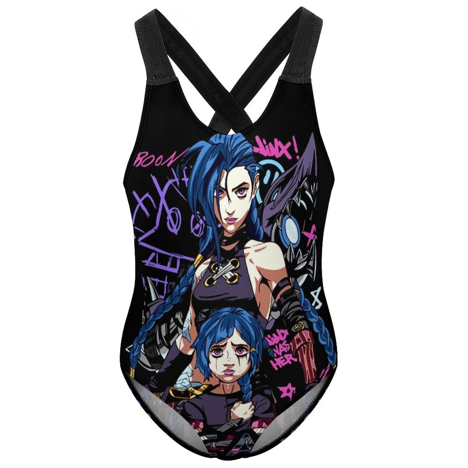 Girls Arc-Ane One Piece Swimsuits Bathing Suits Cross Back Swimwear ...