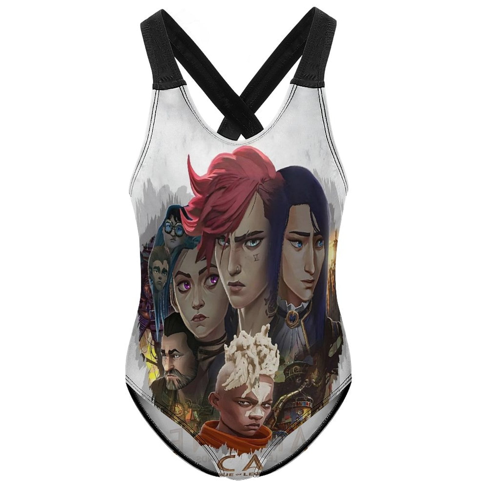 Girls Arc-Ane One Piece Swimsuits Bathing Suits Cross Back Swimwear ...