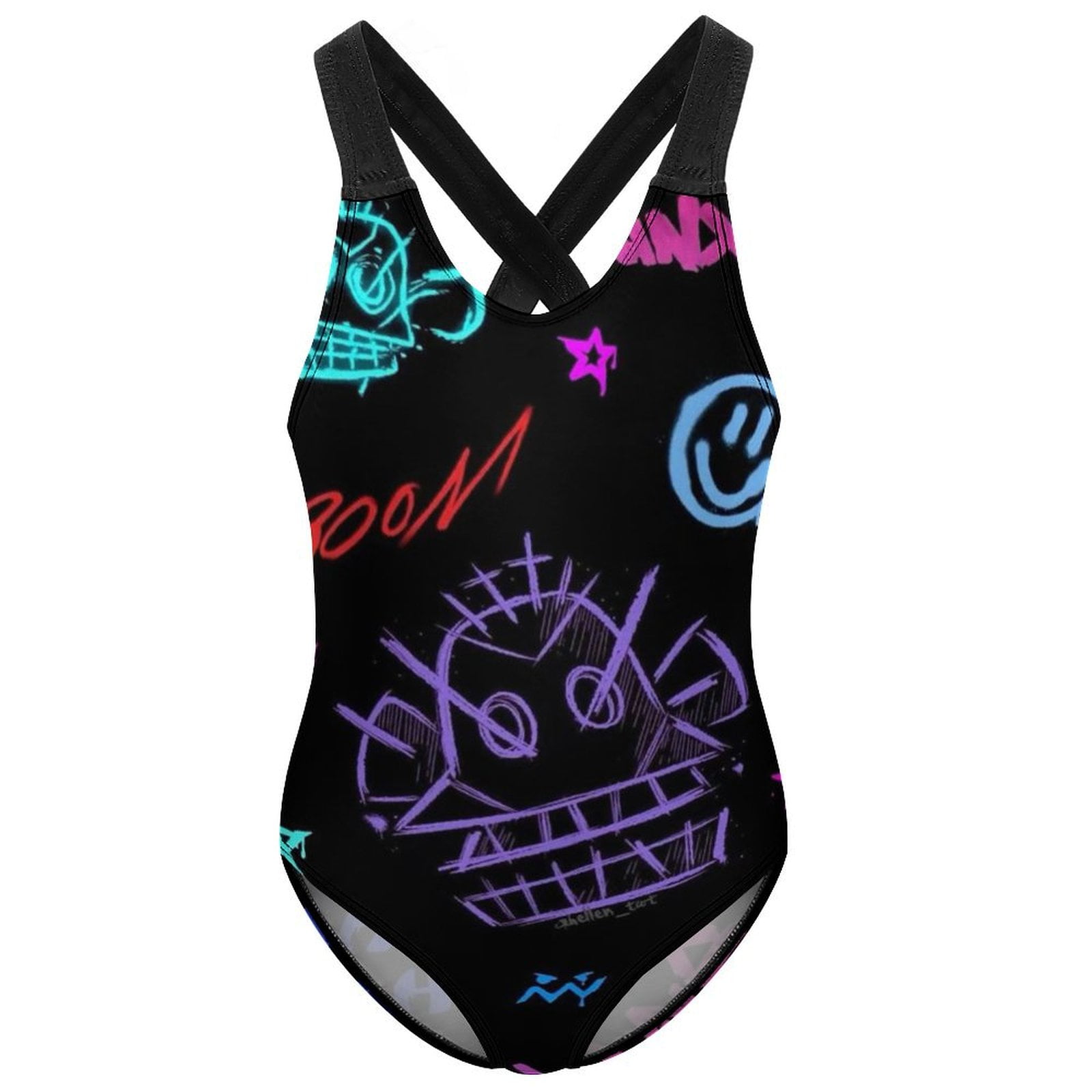 Girls Arc-Ane One Piece Swimsuits Bathing Suits Cross Back Swimwear ...