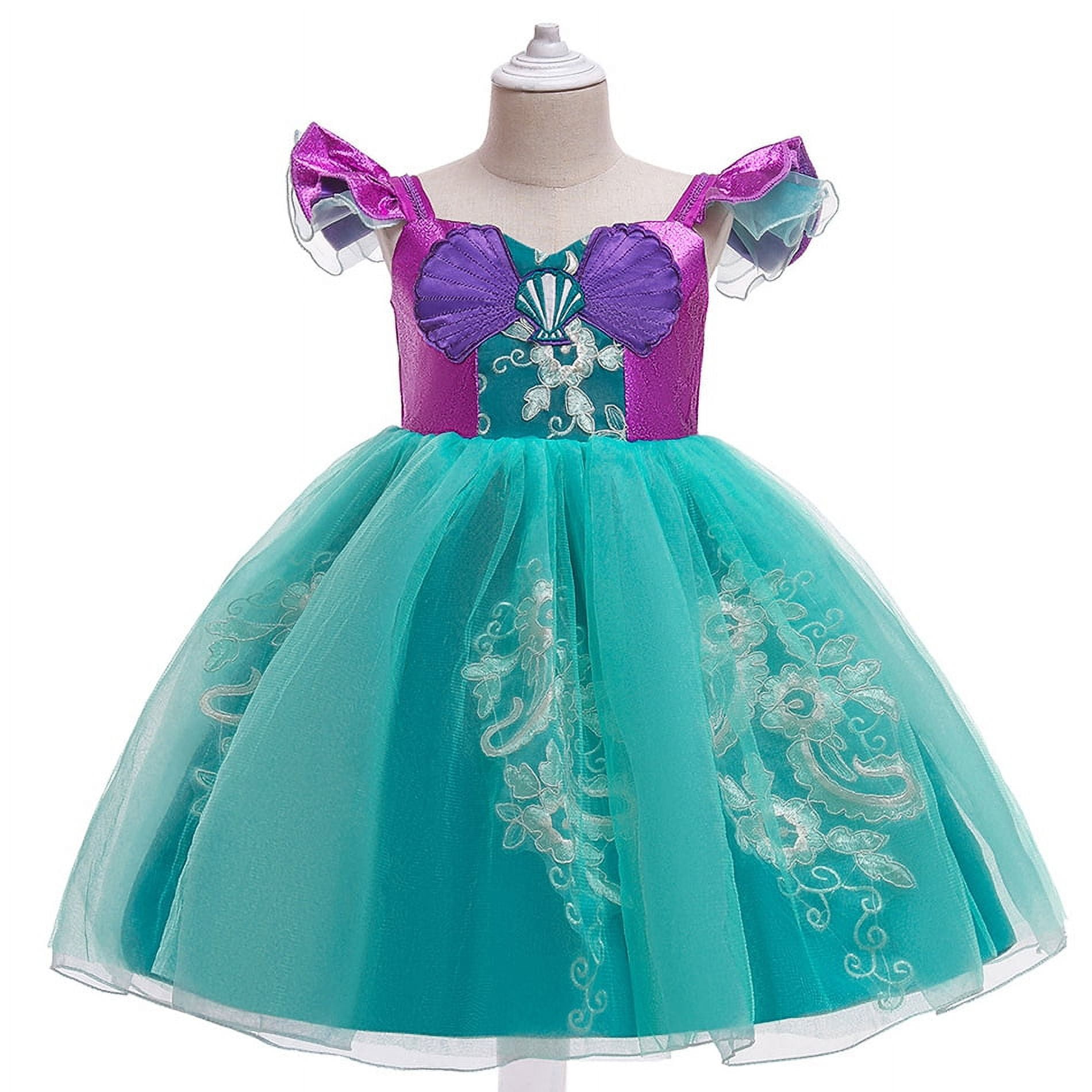 Girls Ariel Mermaid Princess Dress Birthday Party Christmas Cosplay ...