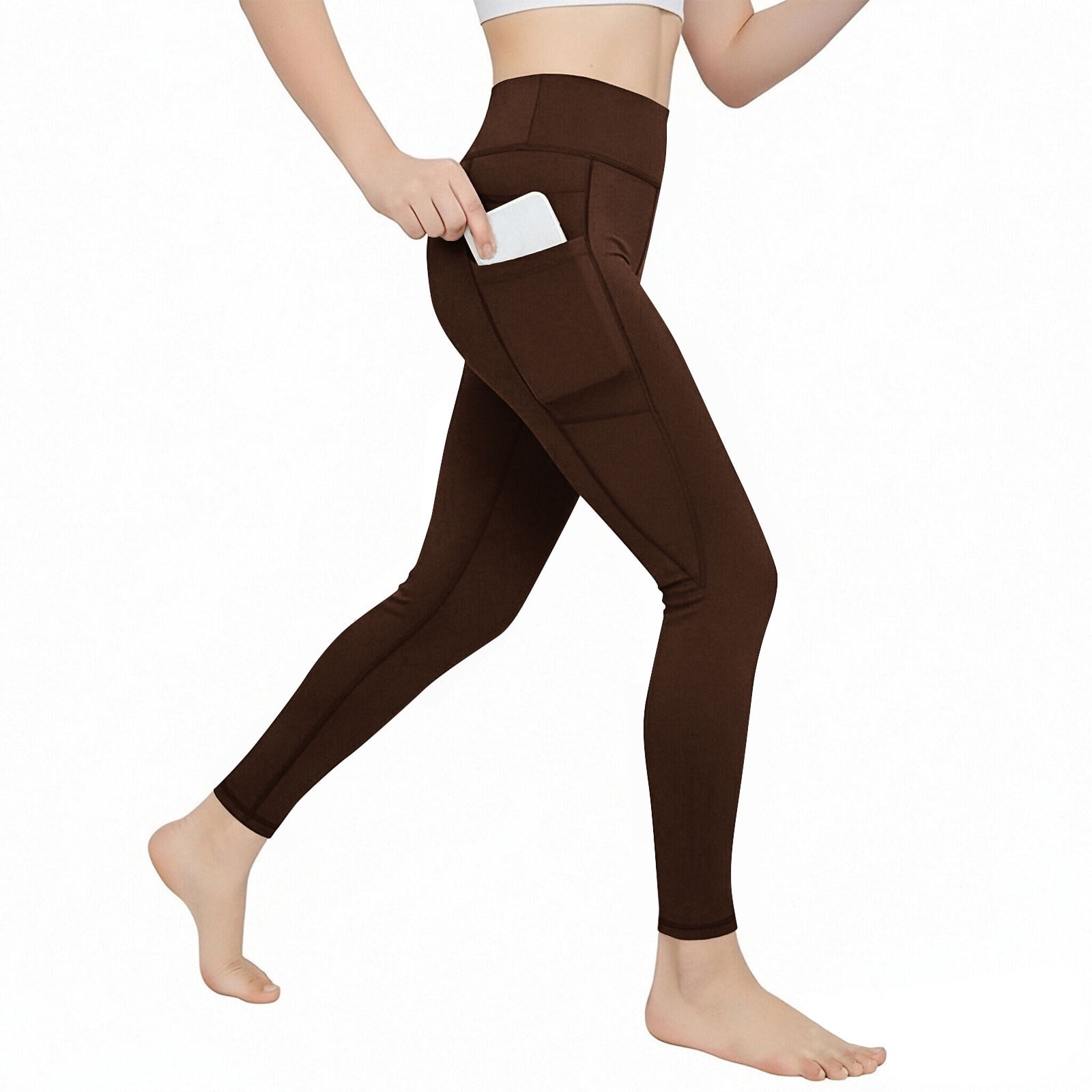 Girls' Athletic Leggings with Pockets Kids Dance Workout Running Yoga ...