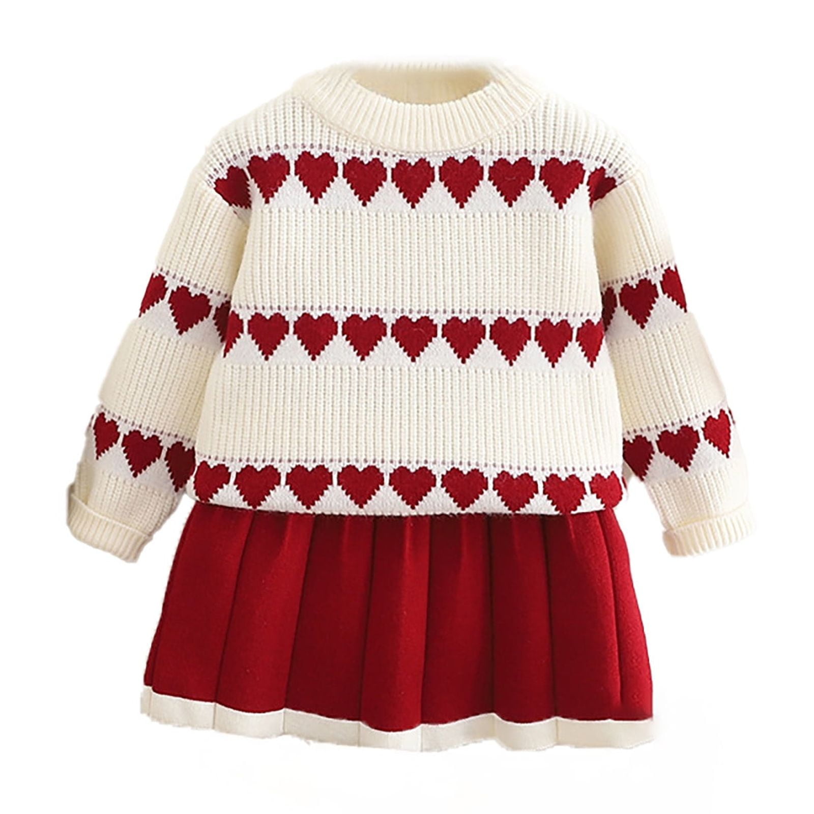 Girls Athletic Sets Dress Style Jacquard Knit Dress Kids Suits for Girl ...